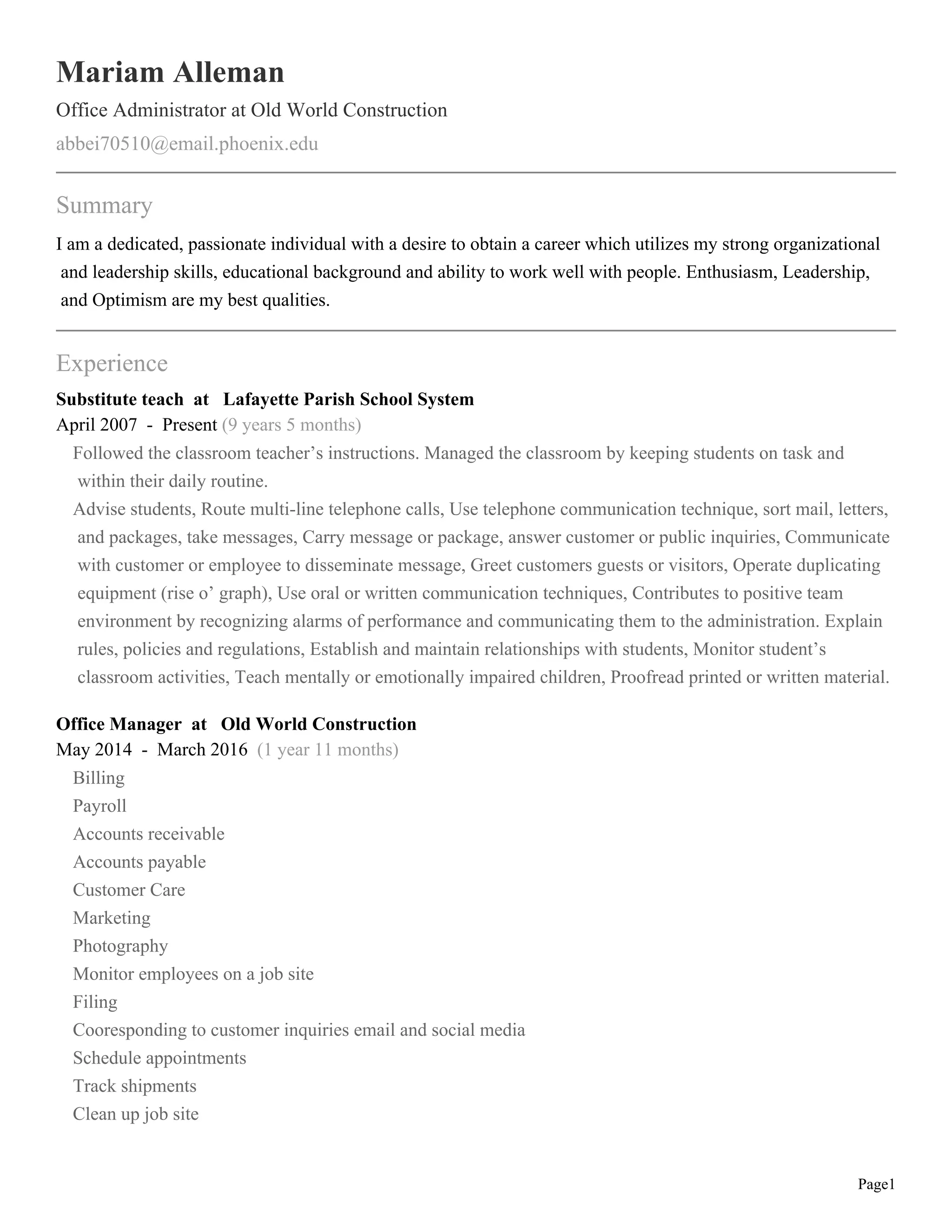 Mariam alleman resume 2016 mba | PDF