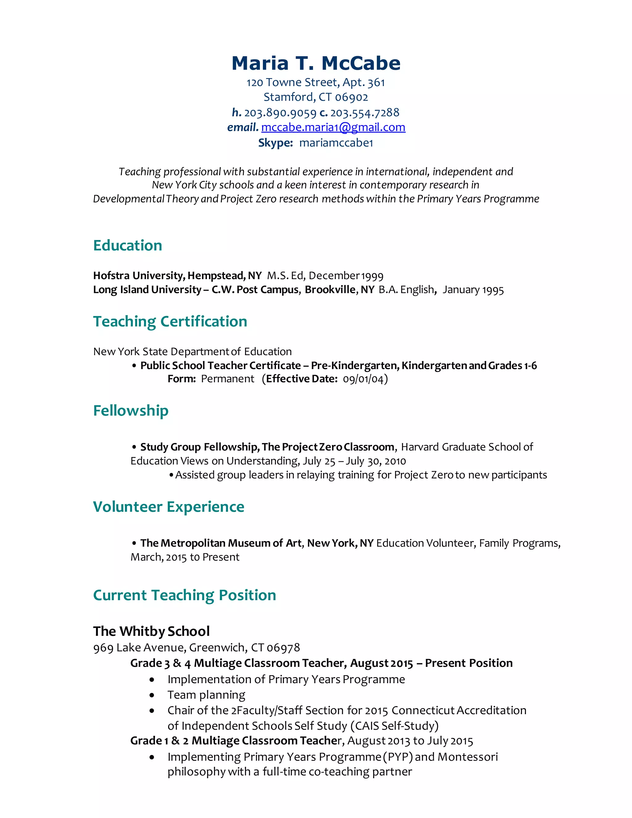 Maria mccabe cv_nov_15 | DOCX