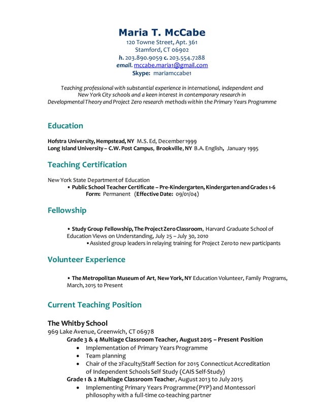 Maria mccabe cv_nov_15 | PDF