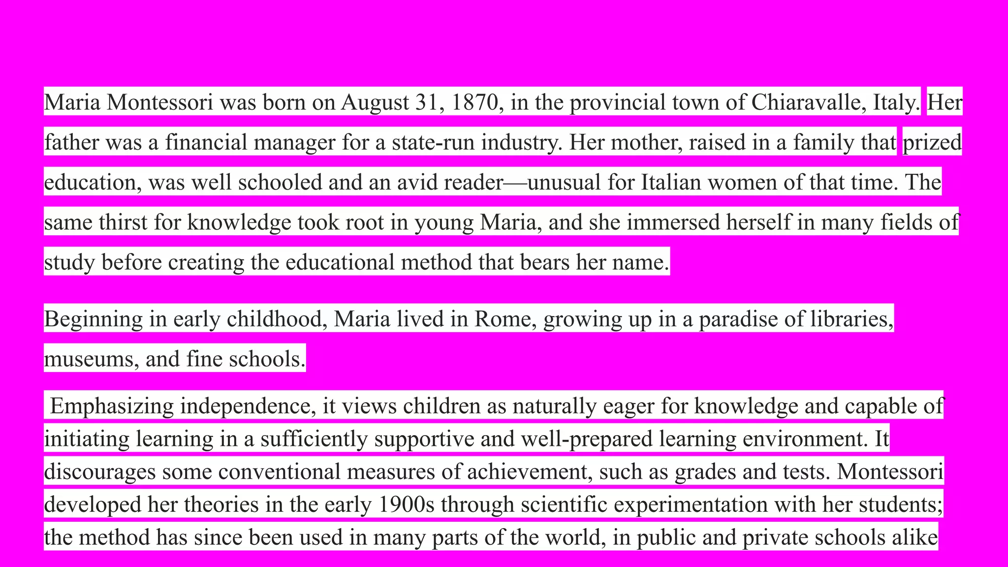 Maria montessori maria montessori maria montessori contribution to ...