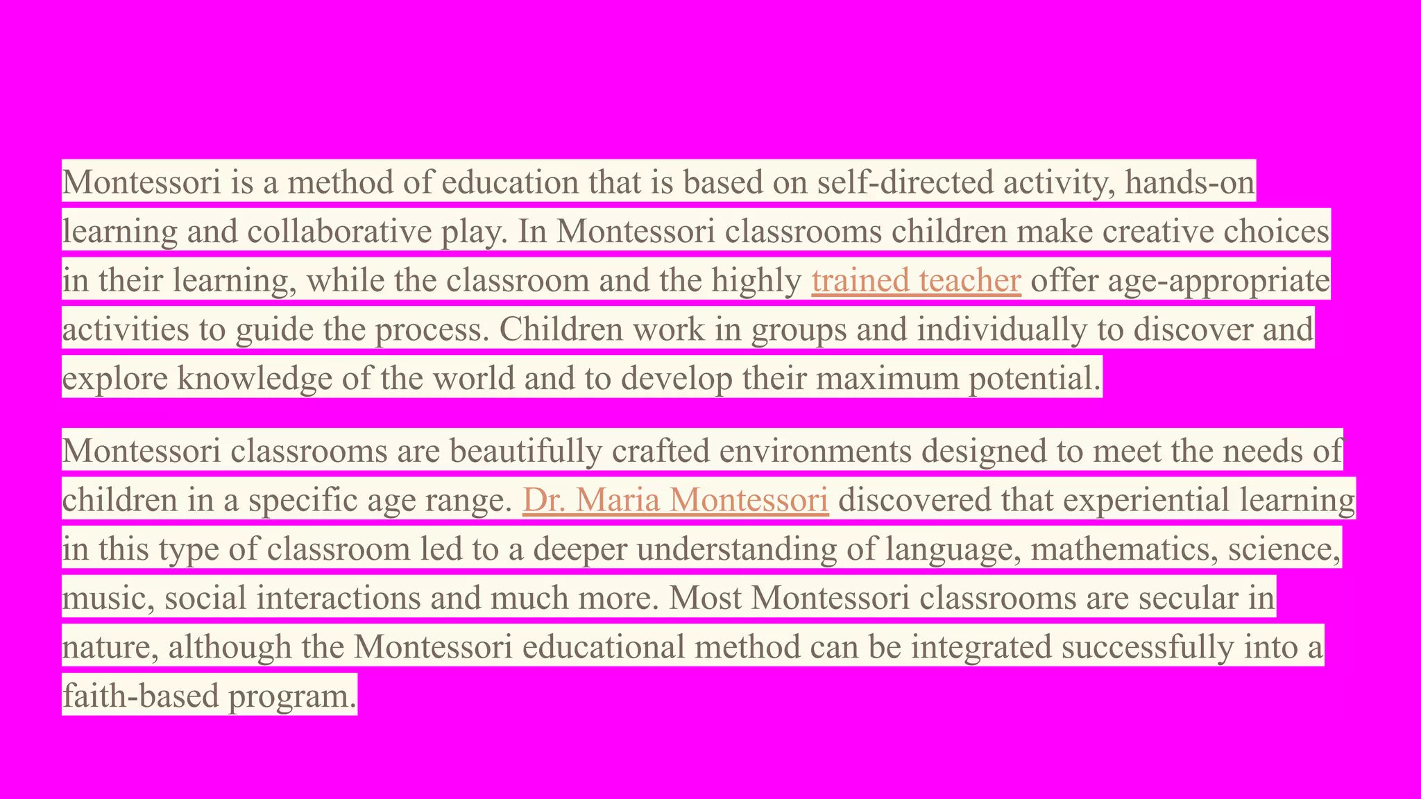 Maria montessori maria montessori maria montessori contribution to ...