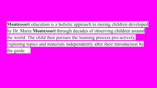 Maria montessori maria montessori maria montessori contribution to ...