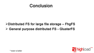 Performance comparison of Distributed File Systems on 1Gbit networks | PPT