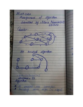 kruskal and prime algorithm graph solution | PDF