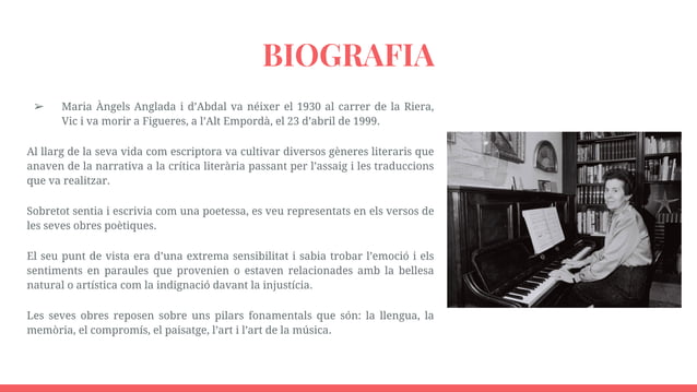 Presentació de l'autora Maria Àngels Anglada. Lit. Catalana | PDF