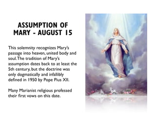 Marian & Marianist Celebrations | PDF