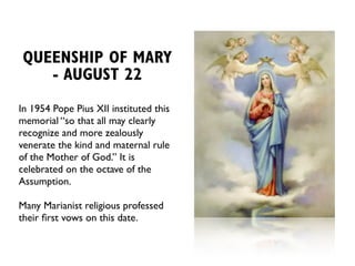 Marian & Marianist Celebrations | PDF
