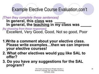 Marianne And Kim - Balancing Students’ Needs And Wants With Electives | PPT