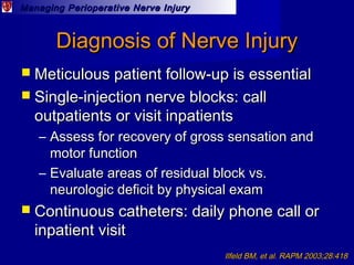 Management of the patient with suspected perioperative nerve injury | PPT