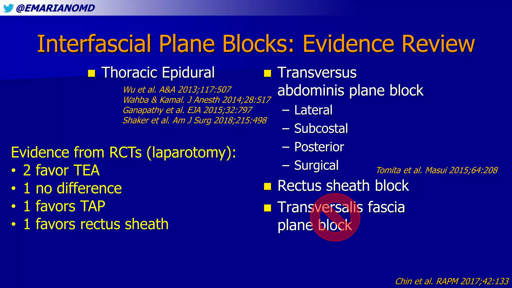 Thoracic Epidural Analgesia is the Gold Standard for Major Abdominal ...