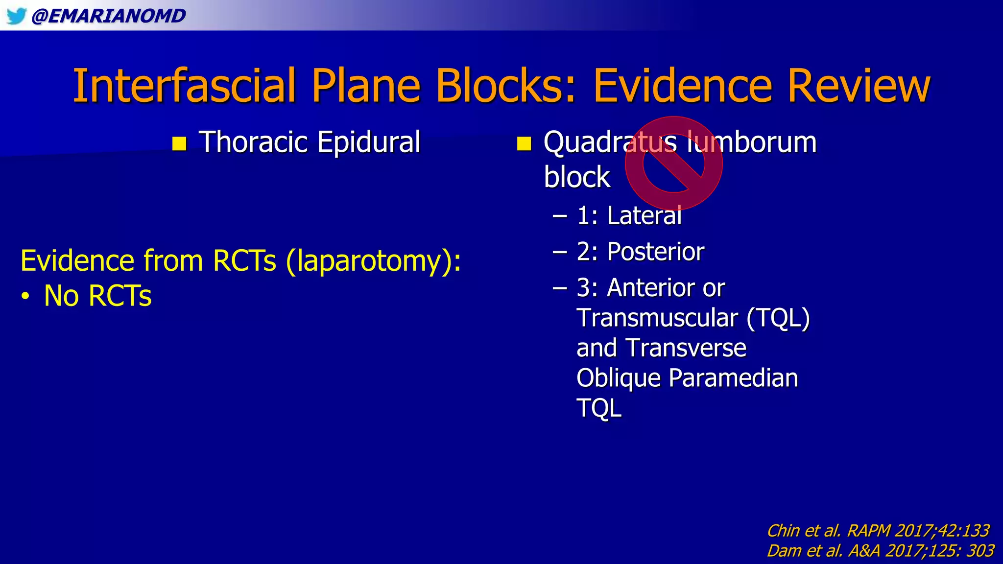 Thoracic Epidural Analgesia is the Gold Standard for Major Abdominal ...