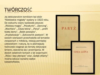Maria pawlikowska jasnorzewska | PPTX