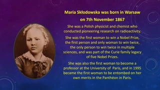 Maria sklodowska curie ang | PPTX