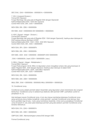 Mari belajar assembly | DOCX