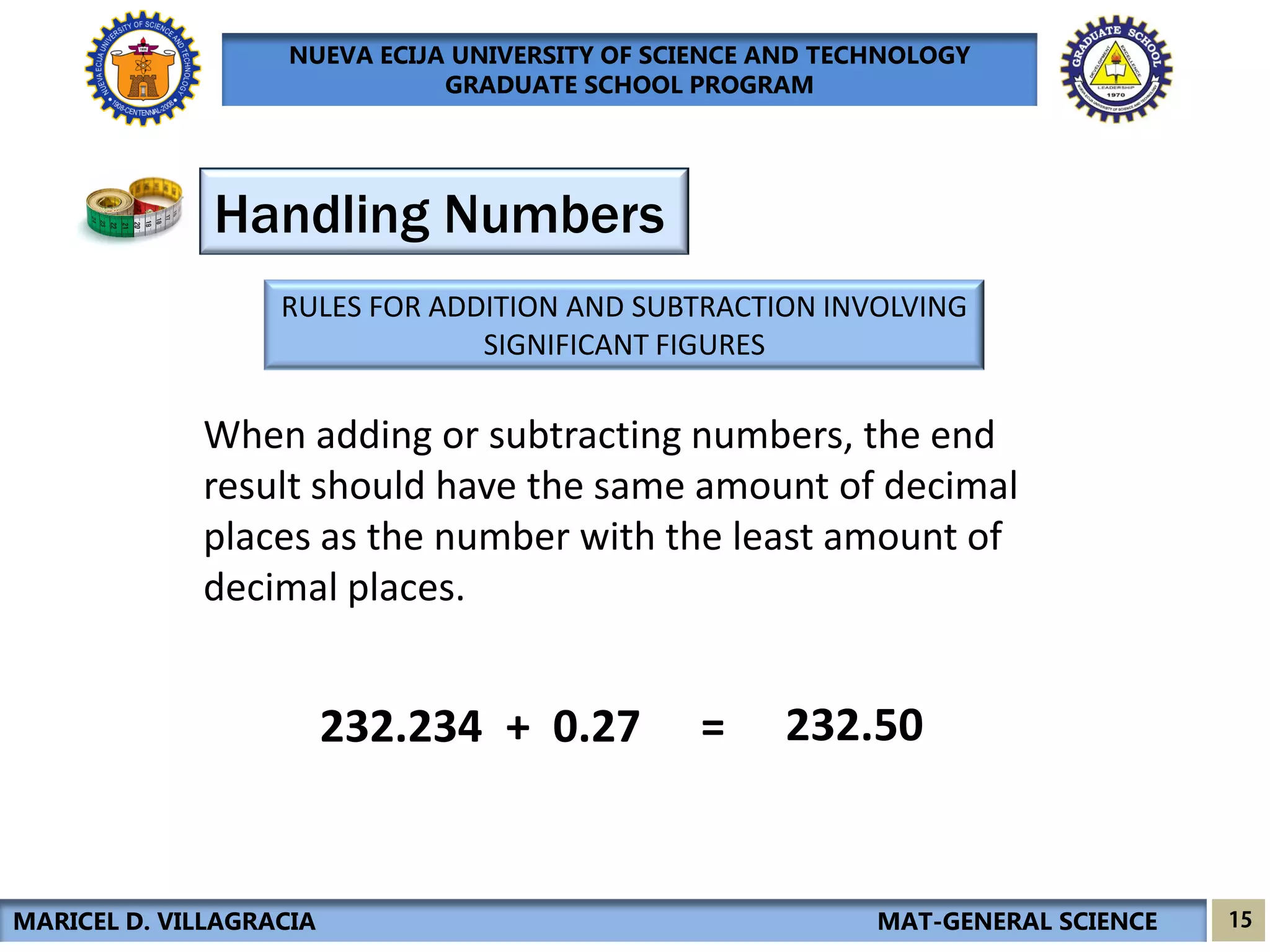 Measurement and Handling numbers | PDF | Physics | Science