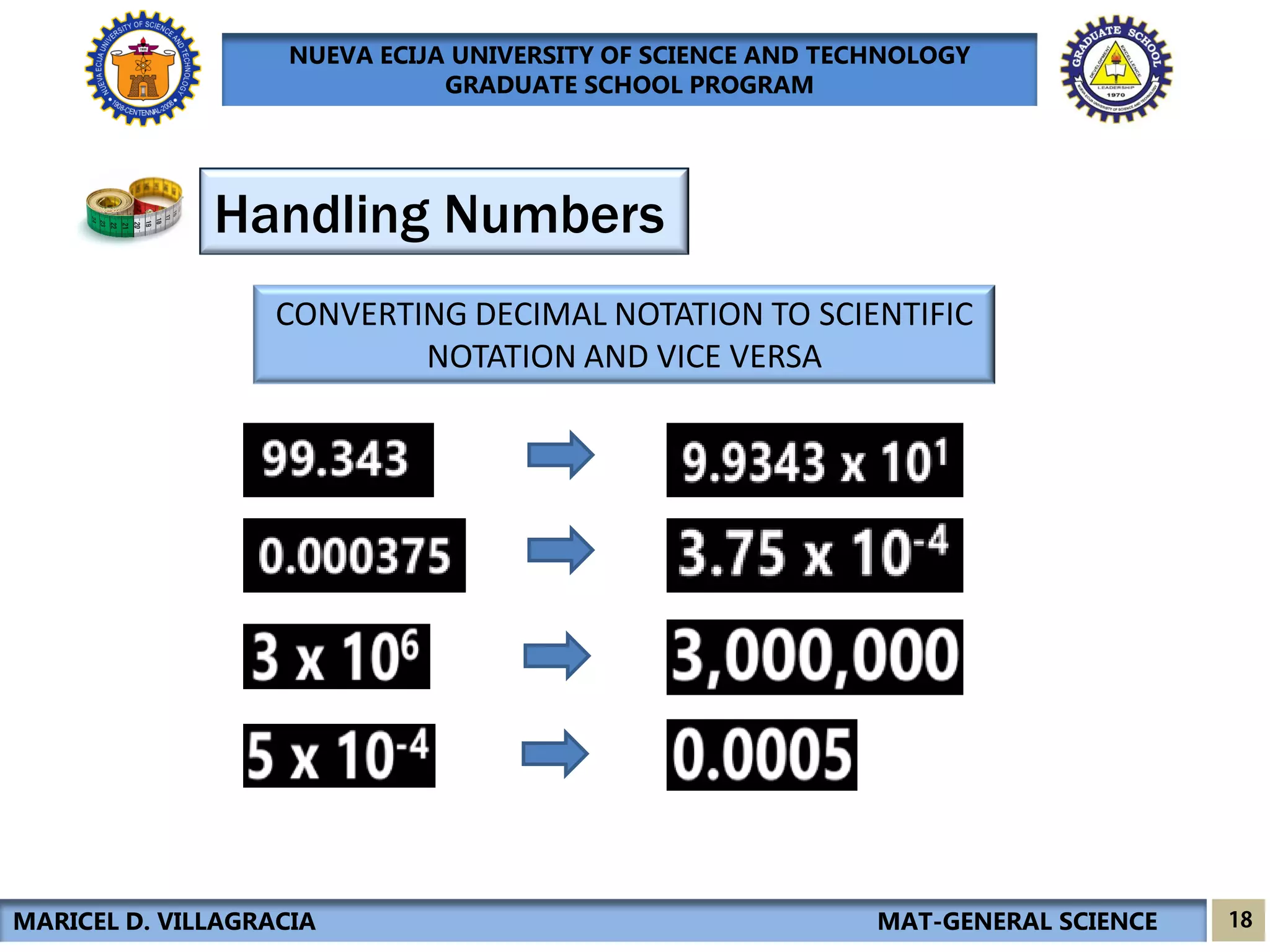 Measurement and Handling numbers | PDF | Physics | Science