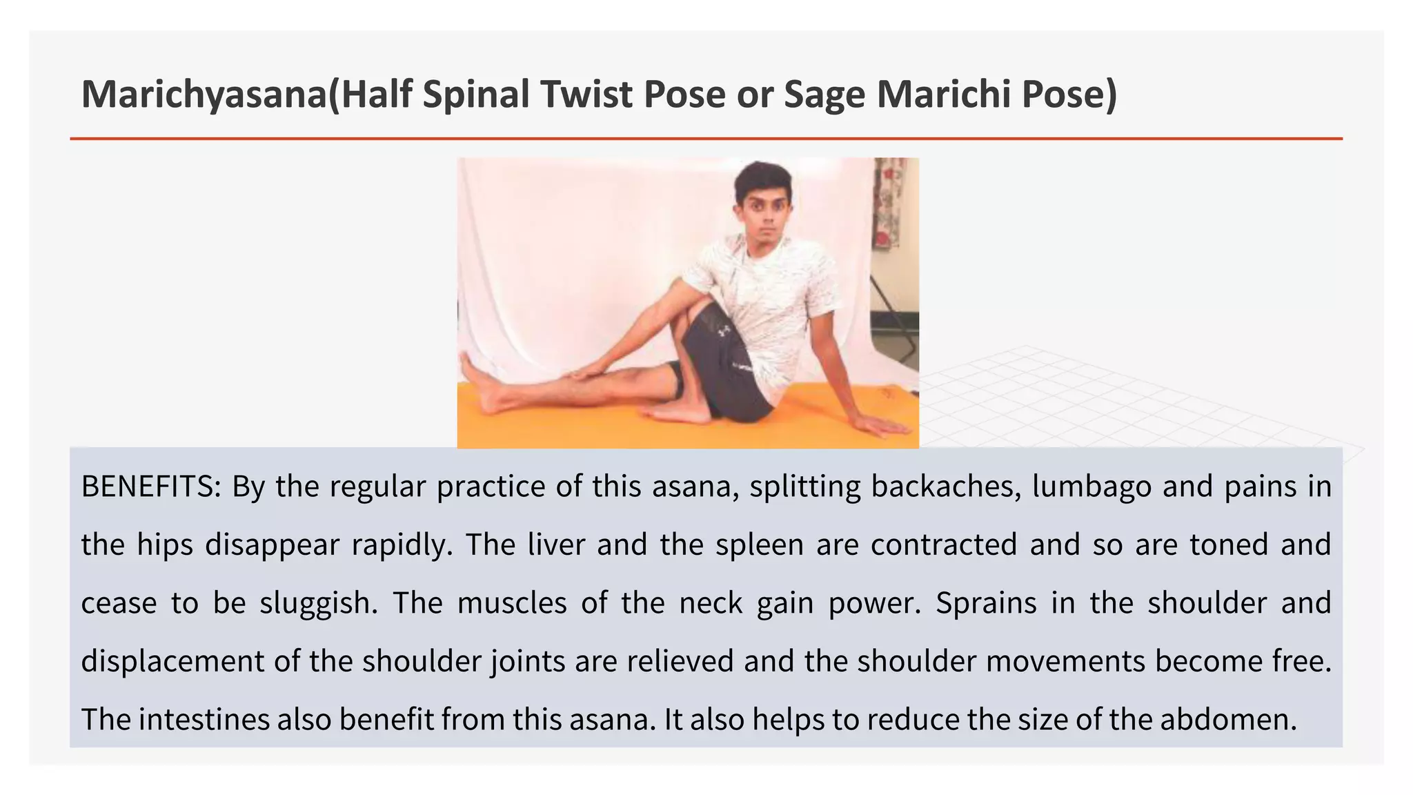 Marichyasana(half spinal twist pose or sage | PDF