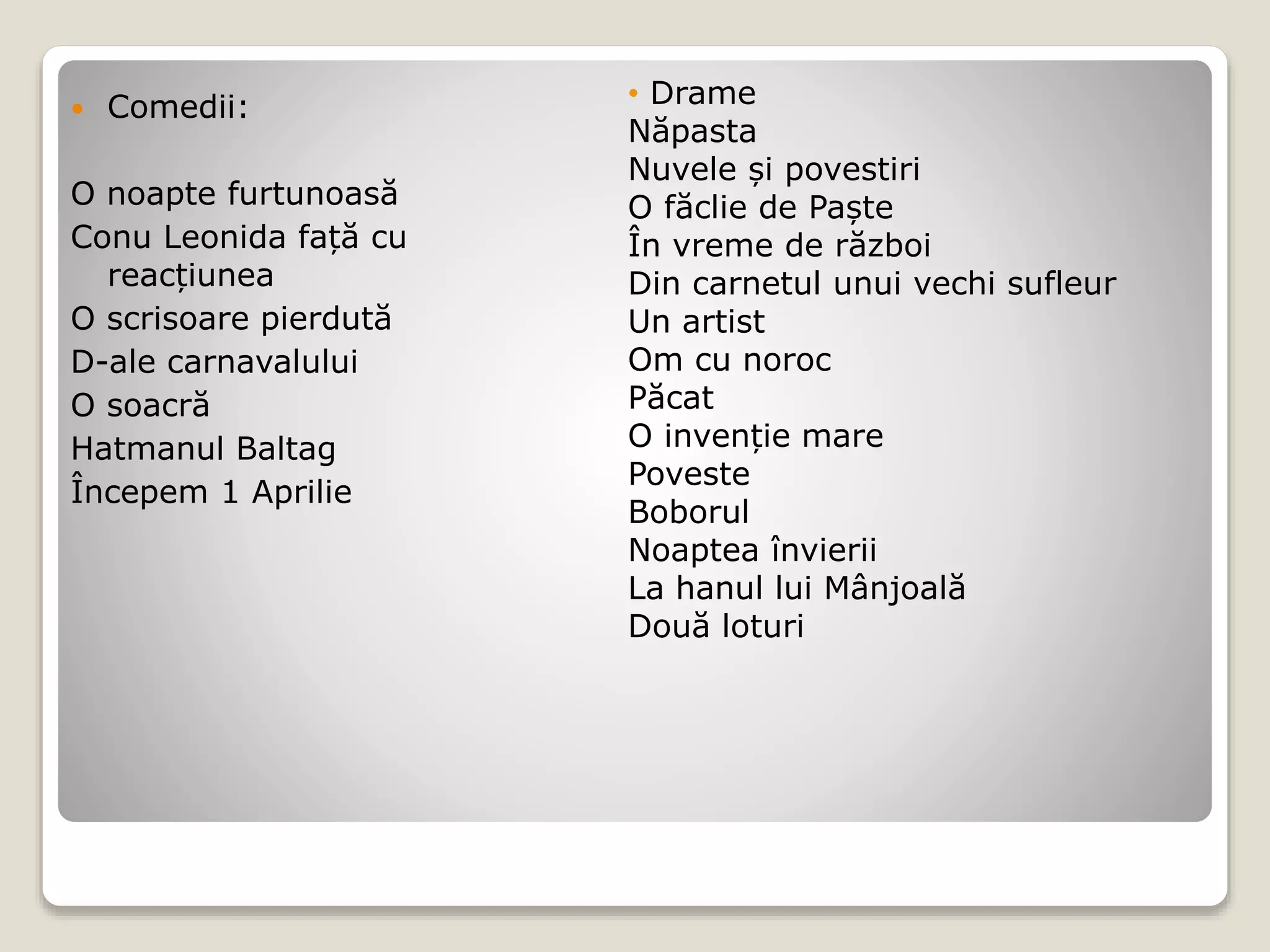 Mari clasici ai literaturii romane | PPT