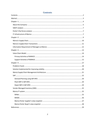Marico IT structure | DOCX