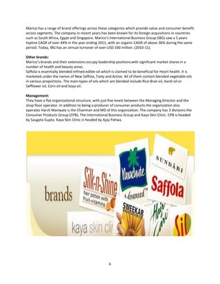 Marico IT structure | DOCX