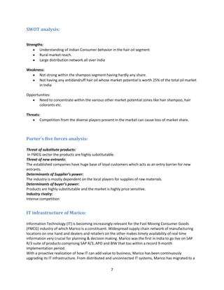 Marico IT structure | DOCX