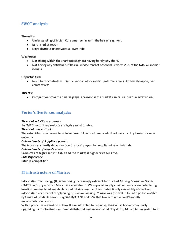 Marico IT structure | DOCX