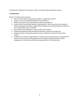 Marico IT structure | DOCX