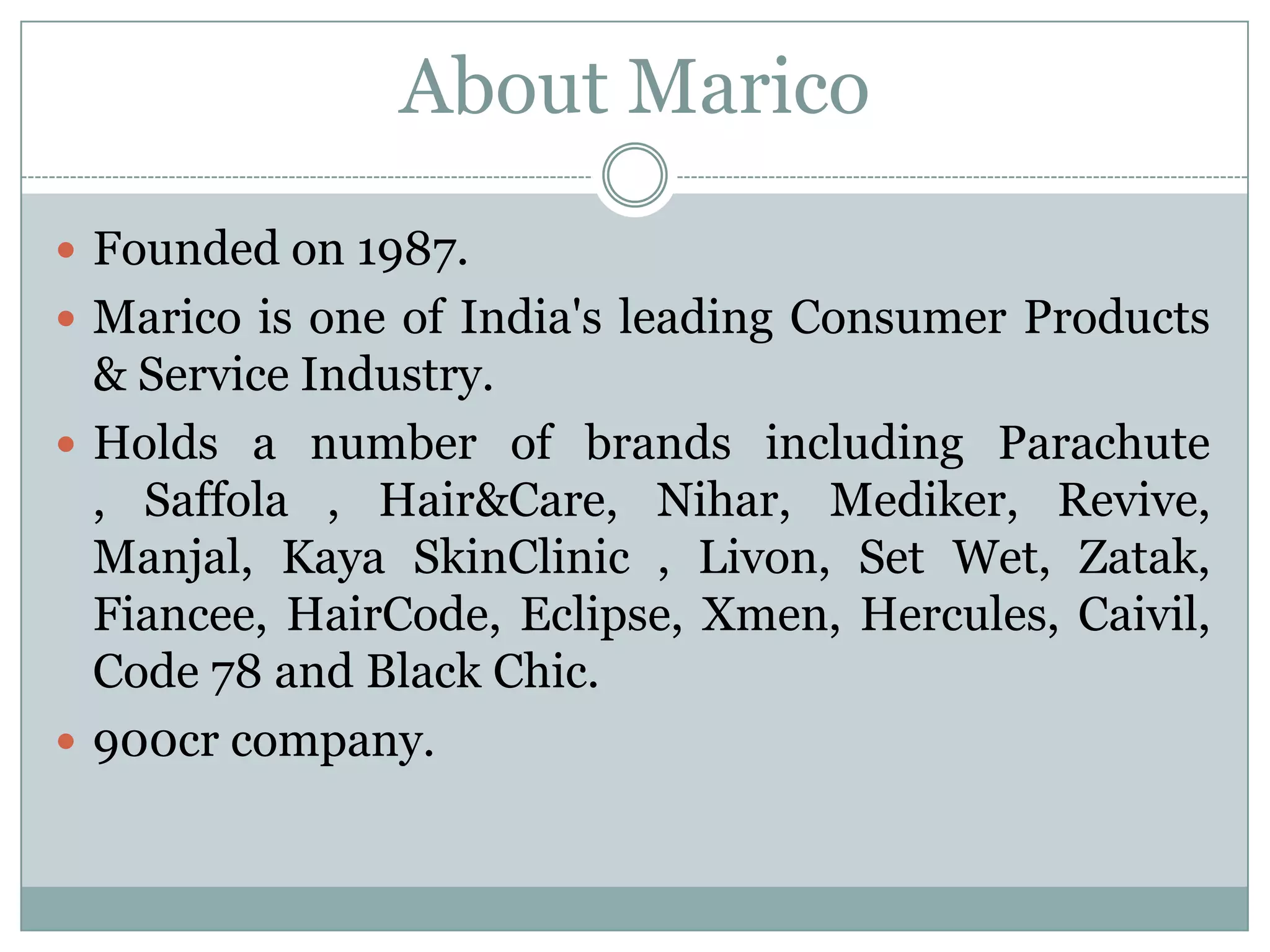 SCM case study of Marico | PPTX