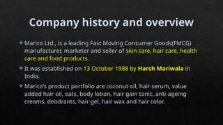Marico company financial analysis and information | PPT