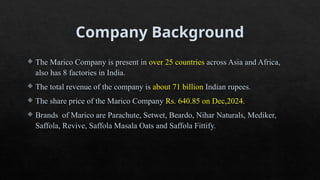 Marico company financial analysis and information | PPT