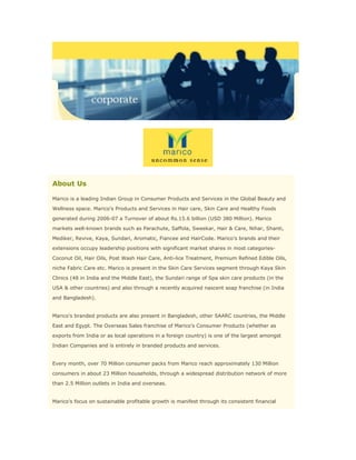 Marico industries limited | PDF