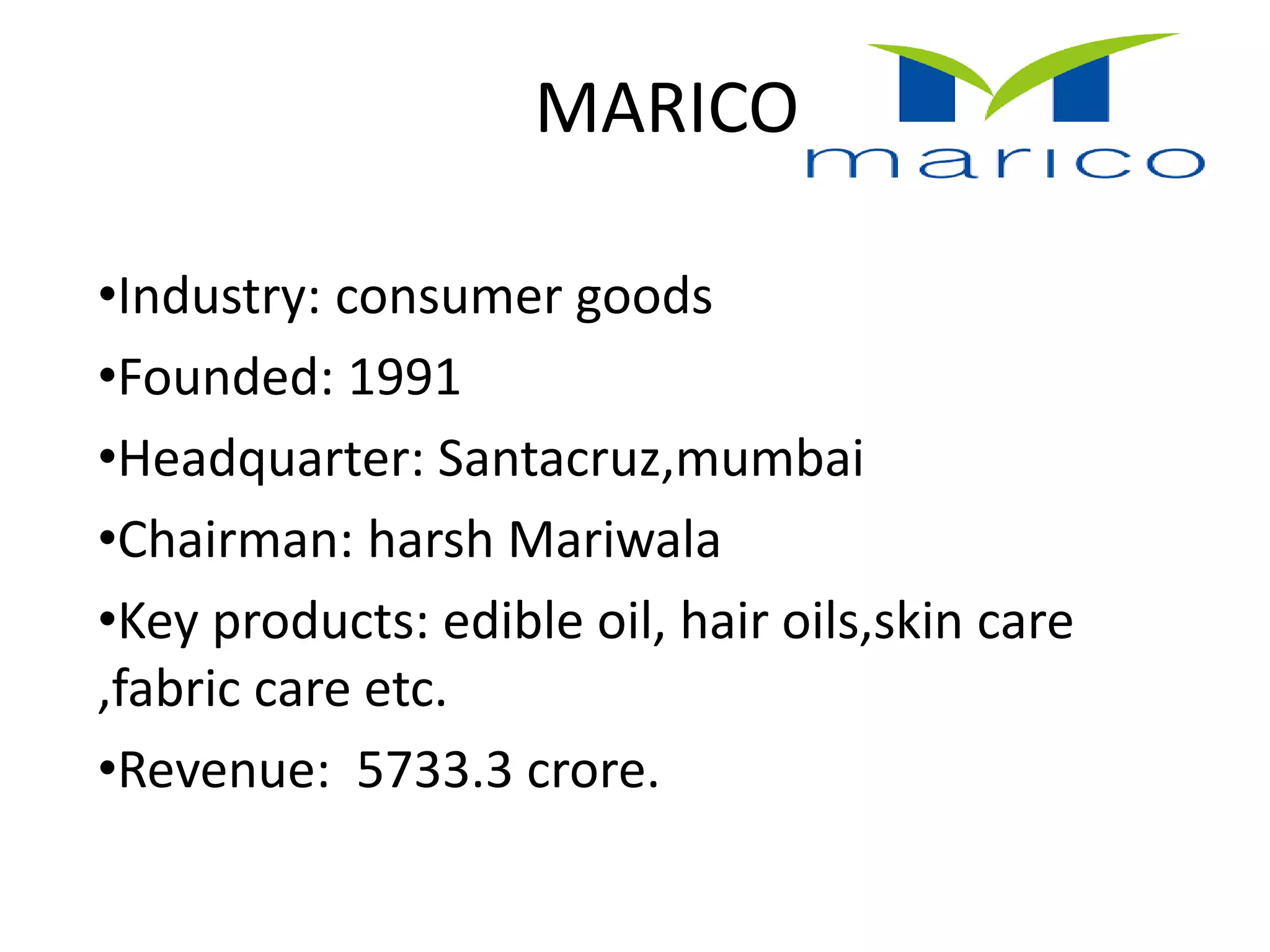 Marico presentation final | PPTX