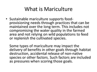 Mariculture Presentation (C. Johnson) Part 1 | PDF