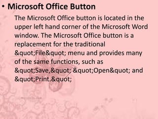 Introduction to Microsoft Word 2007 (Tutrial and Tips) | PPTX