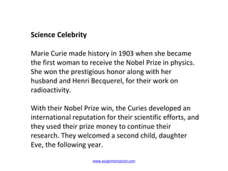 Marie Curie una cientifica con dos premios nobel | PPTX