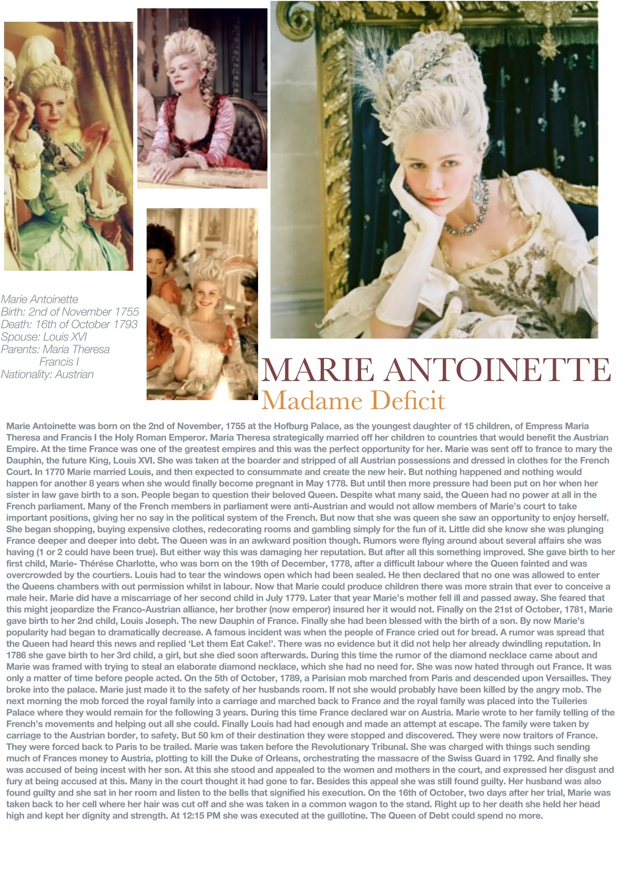Marie Antoinette Biography | PDF