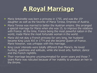 Marie Antoinette Power Point Portfolio 3 | PPT