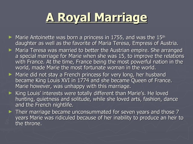 Marie Antoinette Power Point Portfolio 3 | PPT