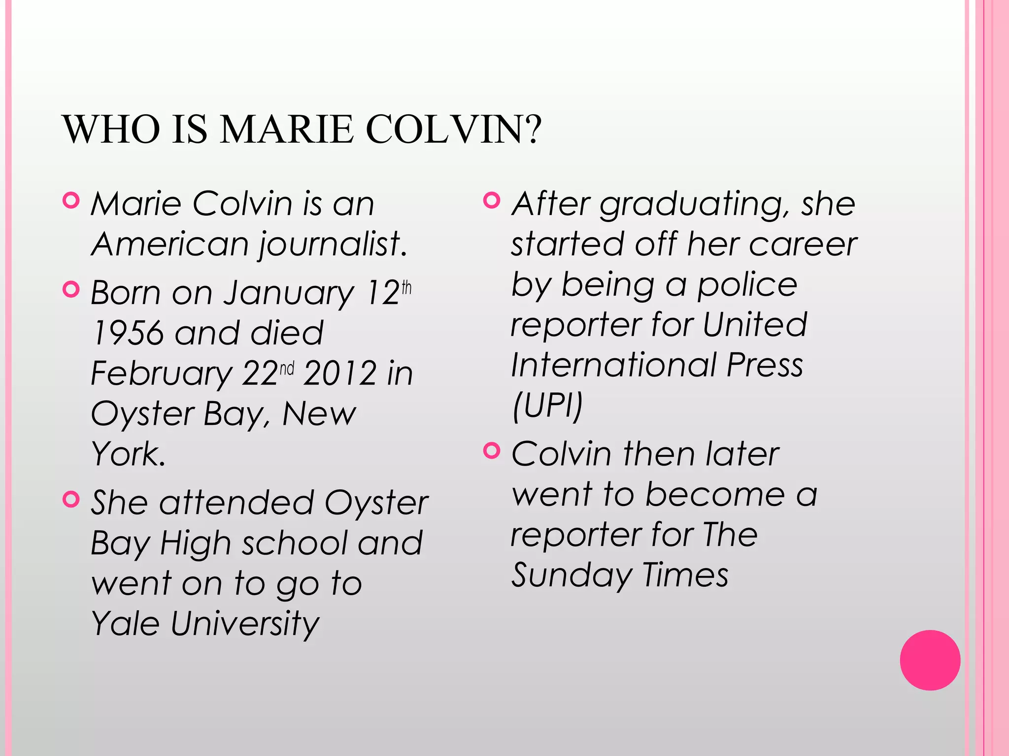 Marie Colvin | PPT