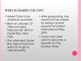 Marie Colvin | PPT