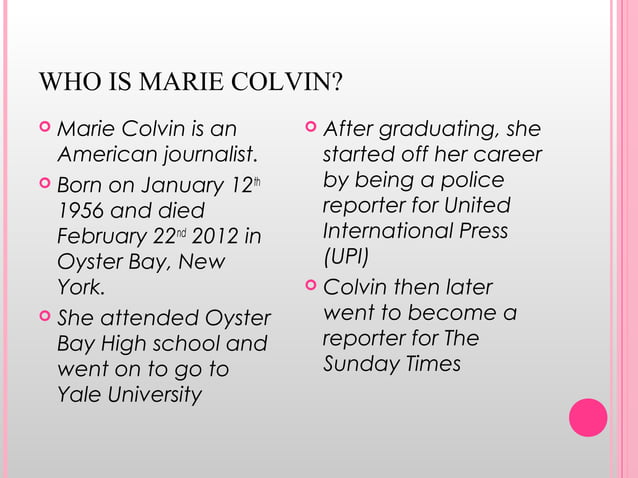 Marie Colvin | PPT