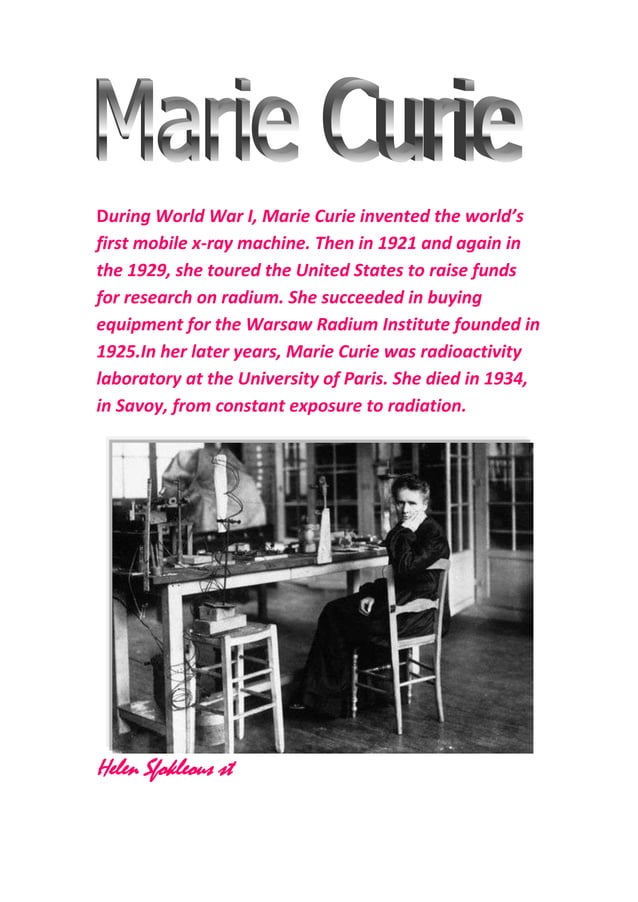 Marie Curie | DOCX | Science