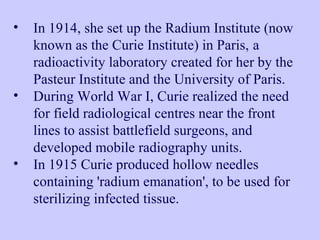 Marie Curie-Class 5 presentation by my son... | PPT