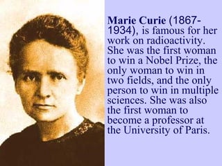 Marie Curie-Class 5 presentation by my son... | PPT