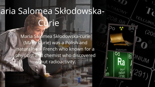 Slide show of Marie Curie for English Class | PPTX