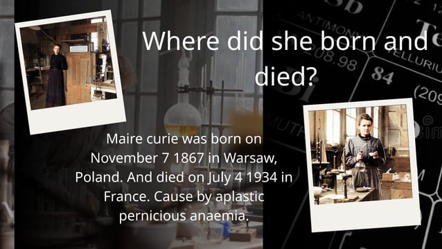 Slide show of Marie Curie for English Class | PPT