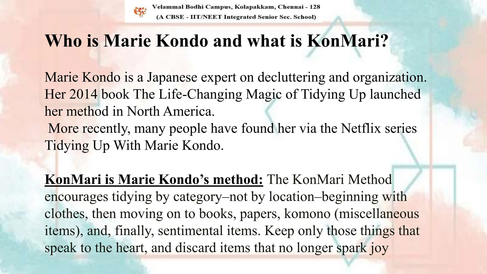 MARIE KONDO ppt VBCK1.pptx bbcchncchhhhh | PPTX