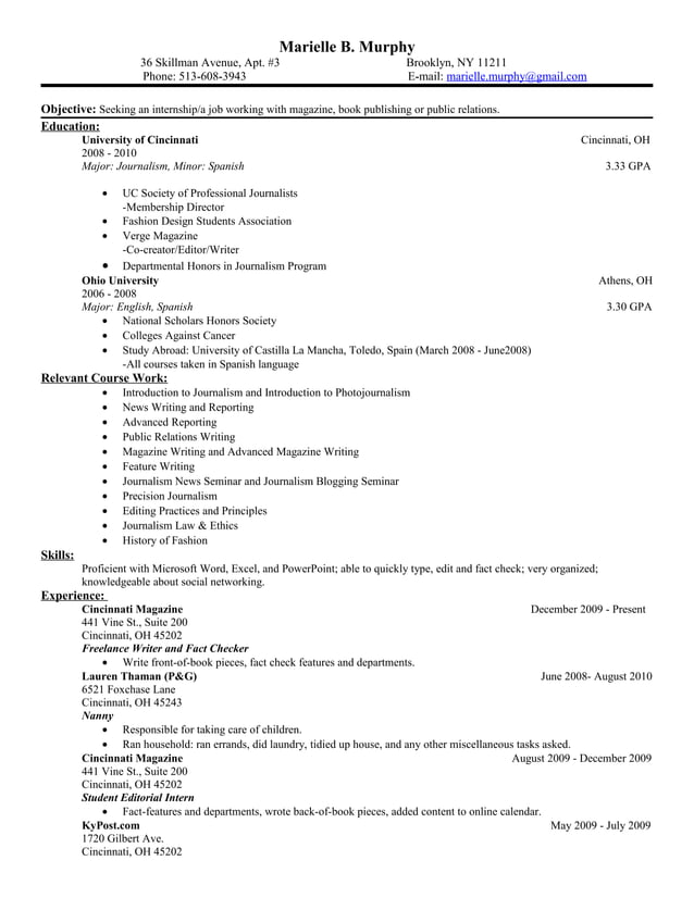 Marielle Murphy Resume1 | DOC
