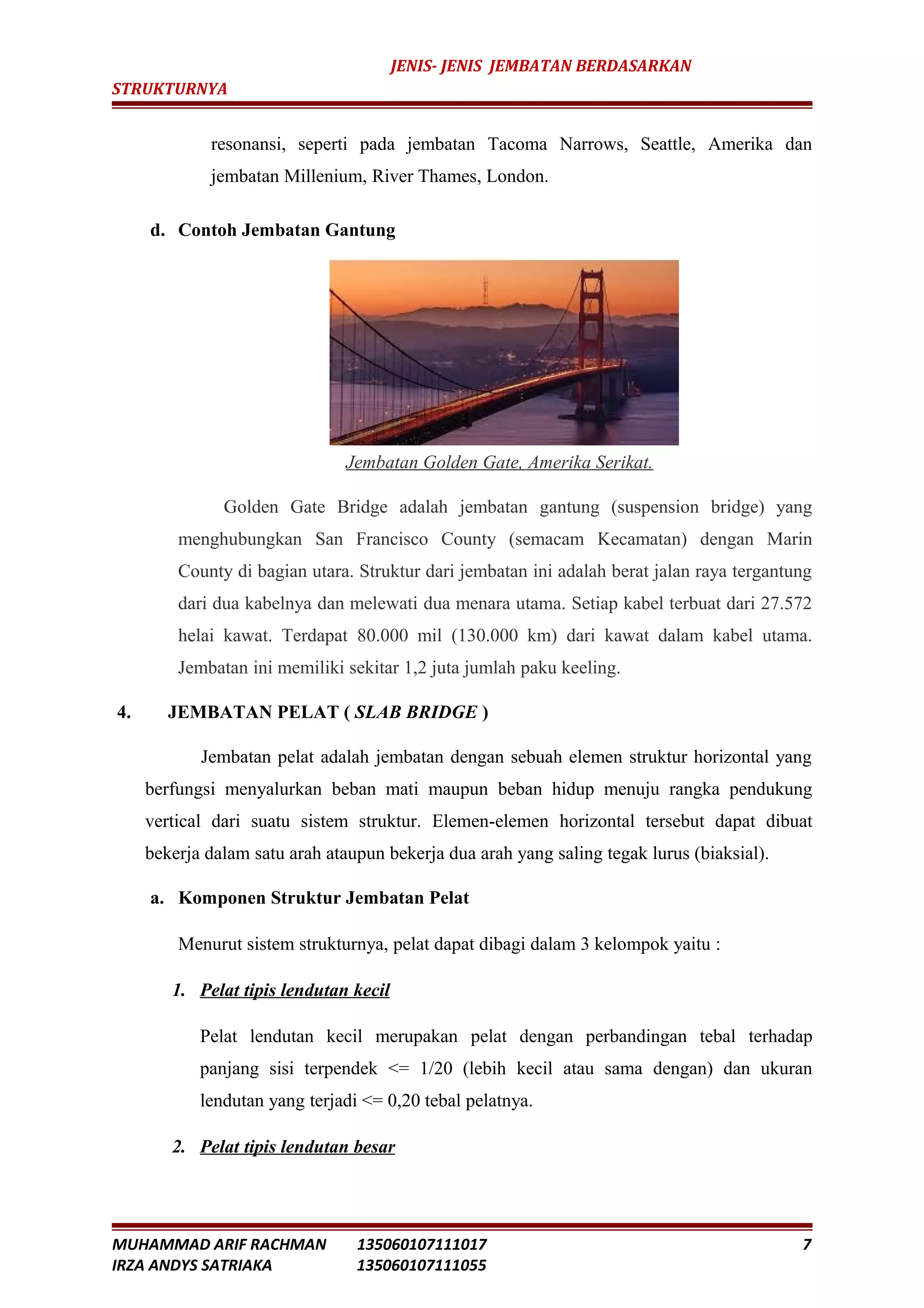 Jenis jenis jembatan paper#1 | DOC
