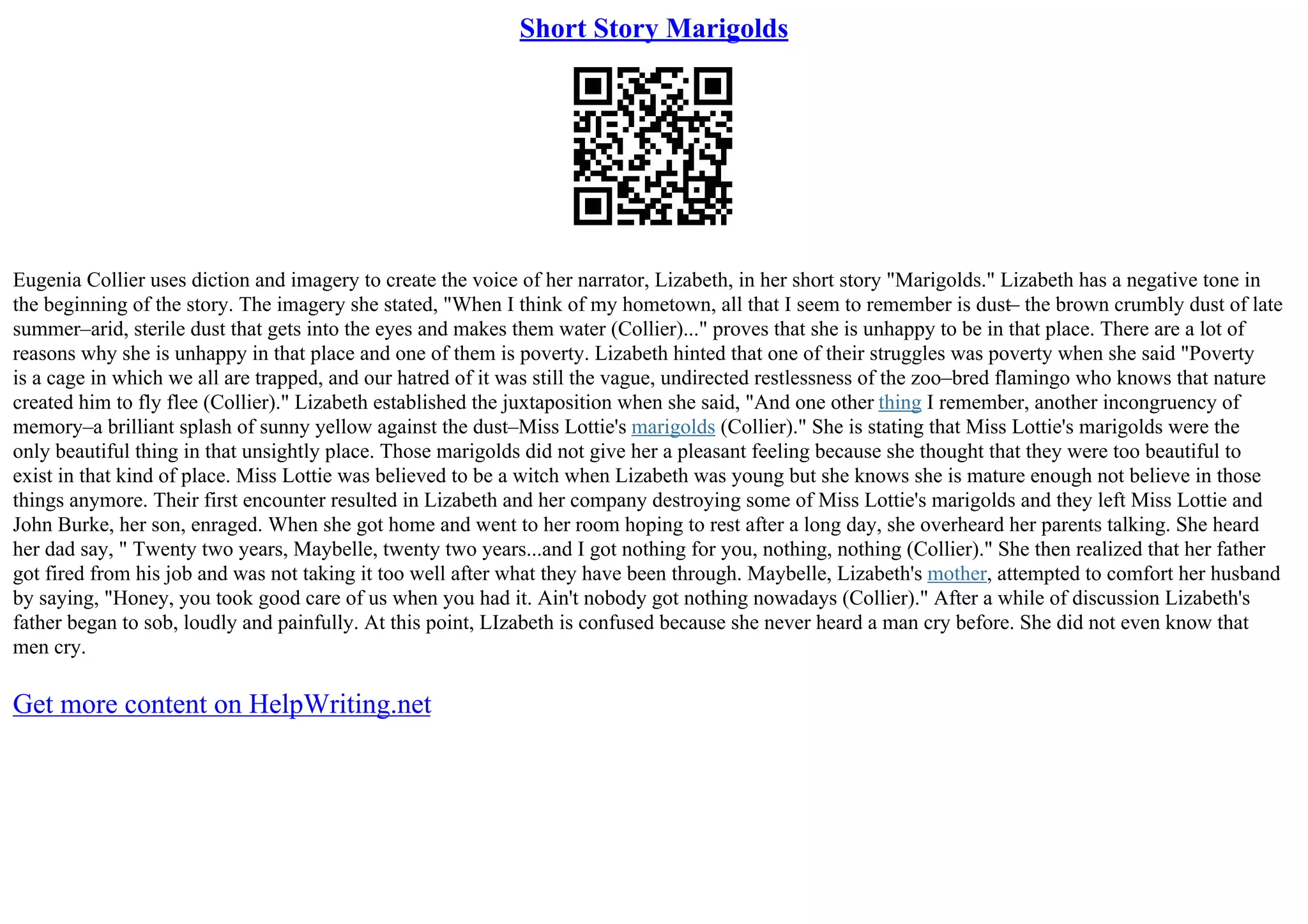 Marigolds Research Paper | PDF